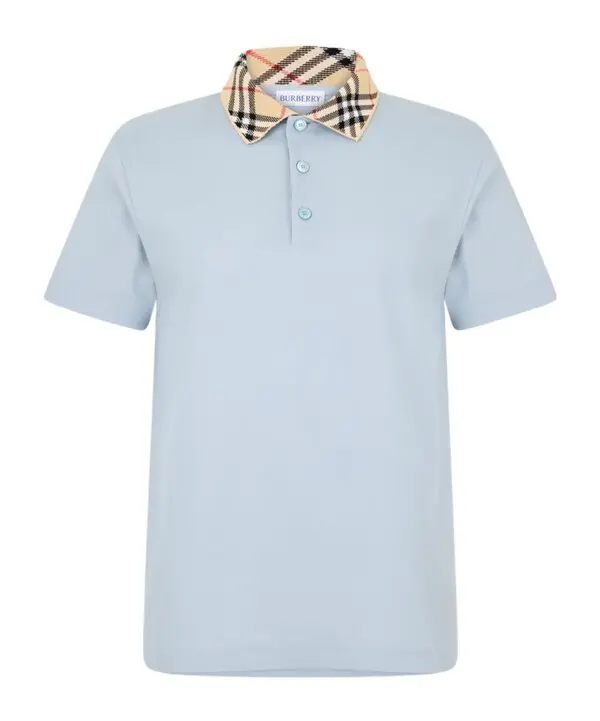 Burberry Plaid Collar Polo Shirt