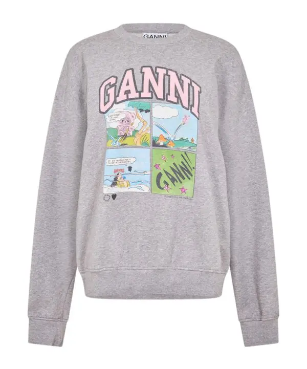 GANNI Crewneck Sweatshirt - Gray