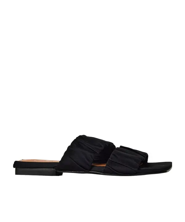 GANNI Pleated Open Toe Slippers