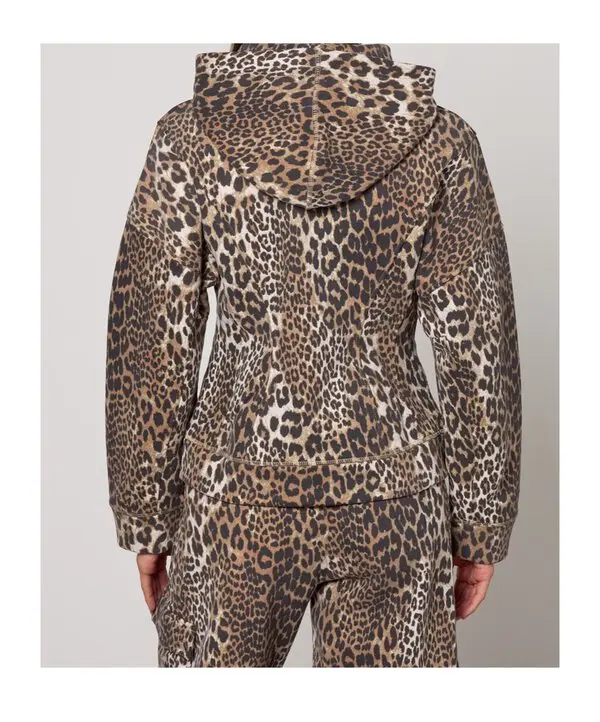 GANNI Zip-up Hoodie With Long Sleeves And All-over Print