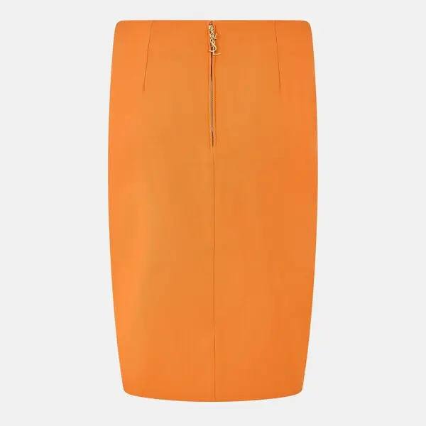 Saint Laurent Satin Finish Pencil Skirt