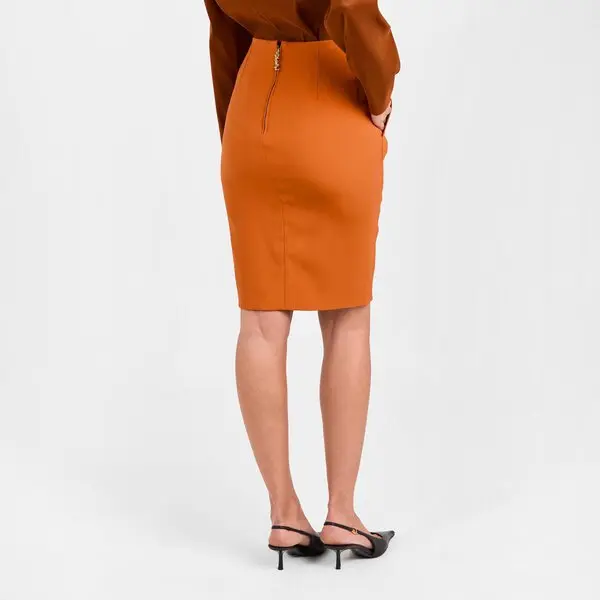 Saint Laurent Satin Finish Pencil Skirt