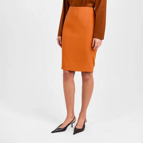 Saint Laurent Satin Finish Pencil Skirt