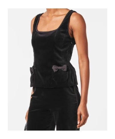 Posse Square Neck Vest With Bow Detail Pockets