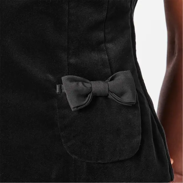 Posse Square Neck Vest With Bow Detail Pockets