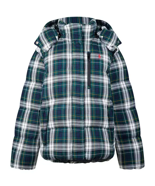 Ralph Lauren Plaid Insulated Puffer Jacket - Gray