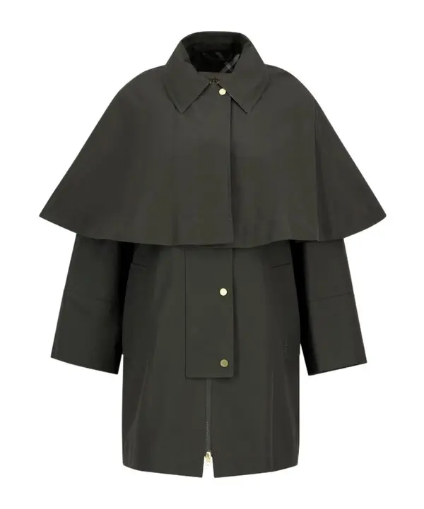 Barbour Long-sleeved Trench Coat With Cape Detail