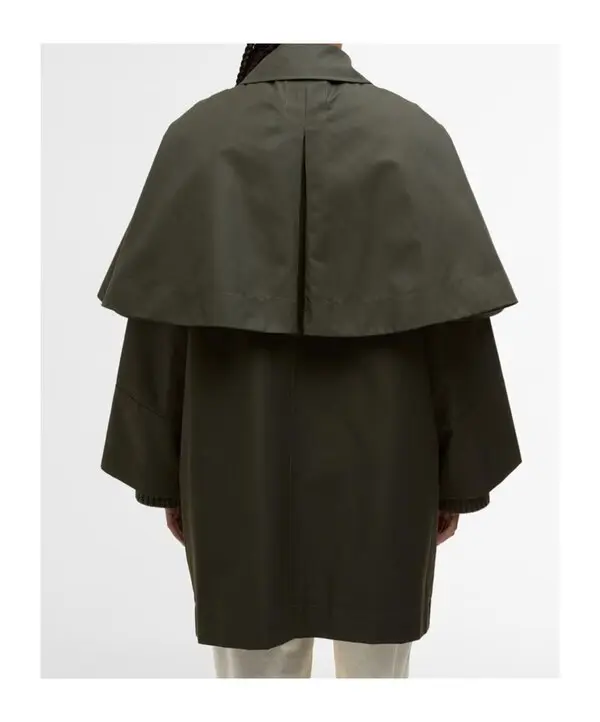 Barbour Long-sleeved Trench Coat With Cape Detail