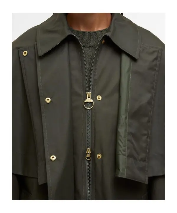 Barbour Long-sleeved Trench Coat With Cape Detail