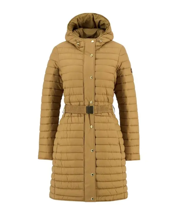 Barbour Quilted Long Sleeve Hooded Jacket With Belt