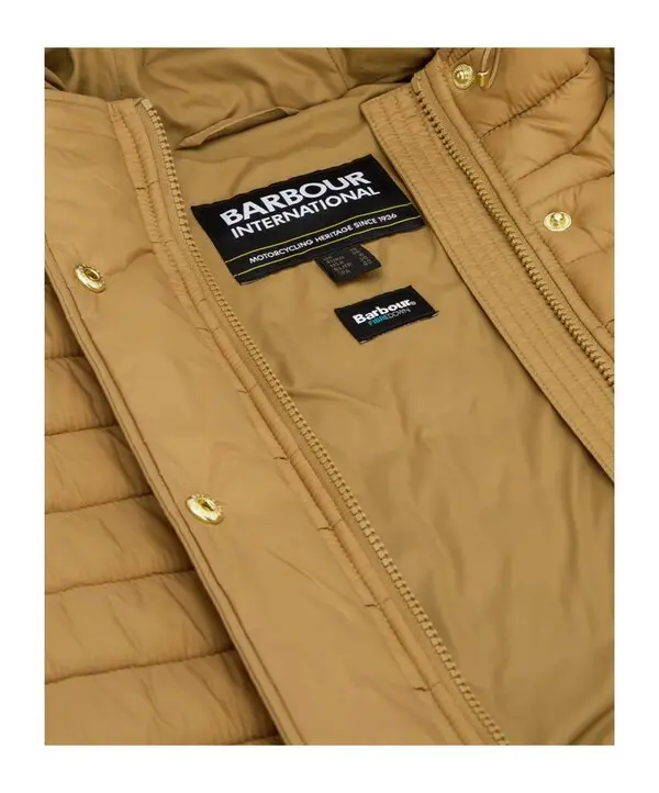 Barbour Quilted Long Sleeve Hooded Jacket With Belt