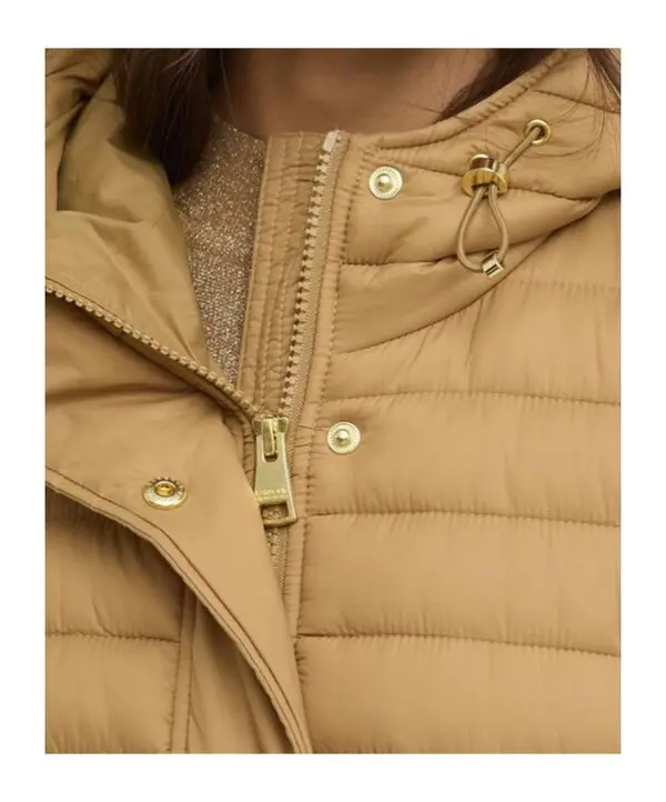 Barbour Quilted Long Sleeve Hooded Jacket With Belt