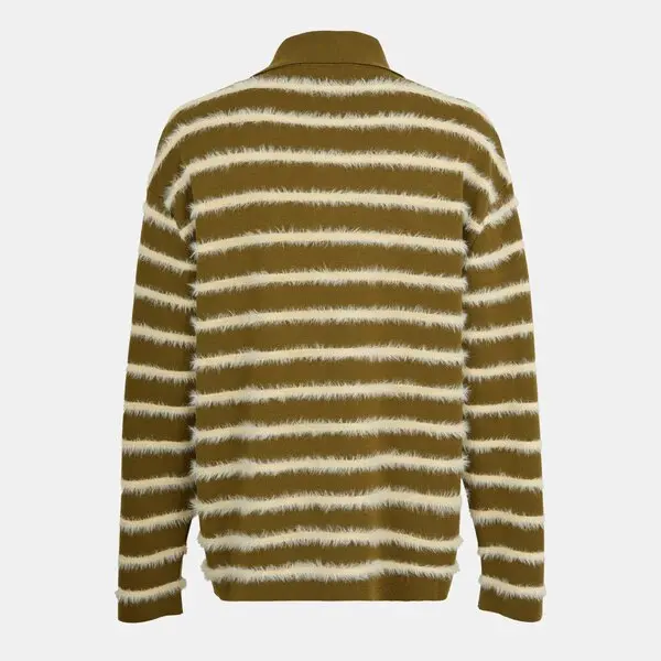 AMI Paris Striped Polo Shirt