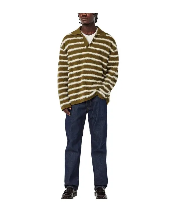 AMI Paris Striped Polo Shirt