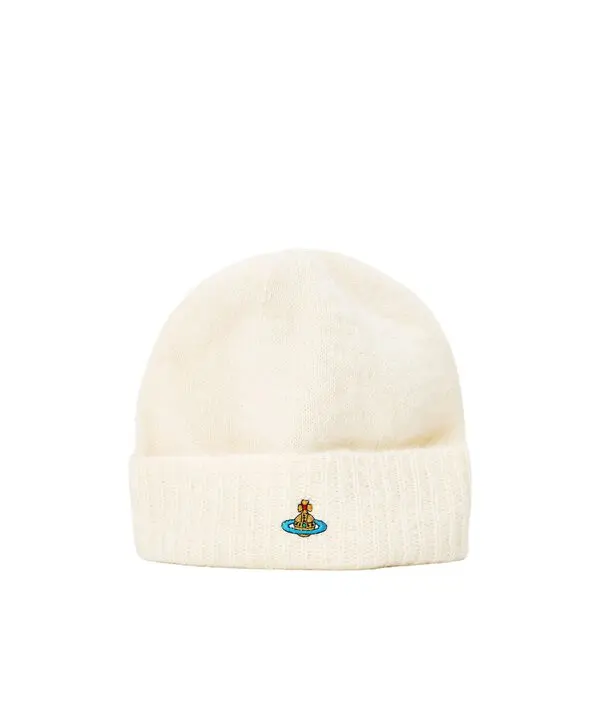 VIVIENNE WESTWOOD Knitted Beanie Hat - White