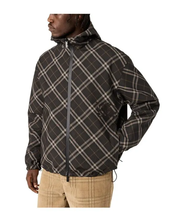 Burberry Checkered Hooded Jacket