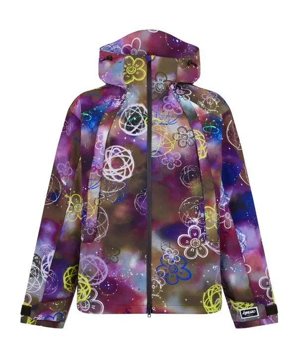 Kenzo Colorful Graffiti-print Hooded Shell Jacket - Multicolor