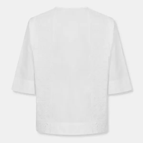 GANNI Embroidered Cotton Blend Top