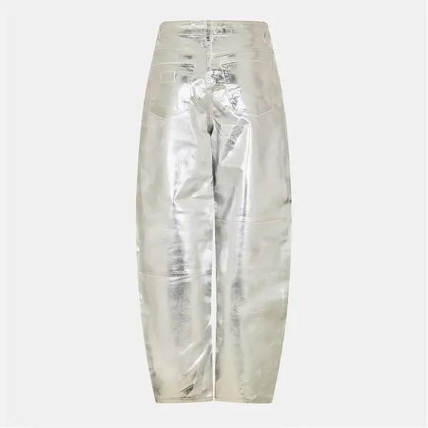GANNI Metal Foil Tapered Jeans