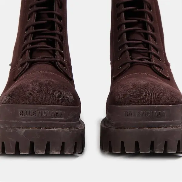 Balenciaga Lace-up Combat Boots - Black