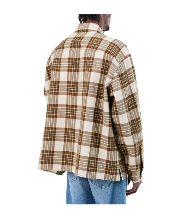AMI Paris Plaid Long-sleeve Shirt