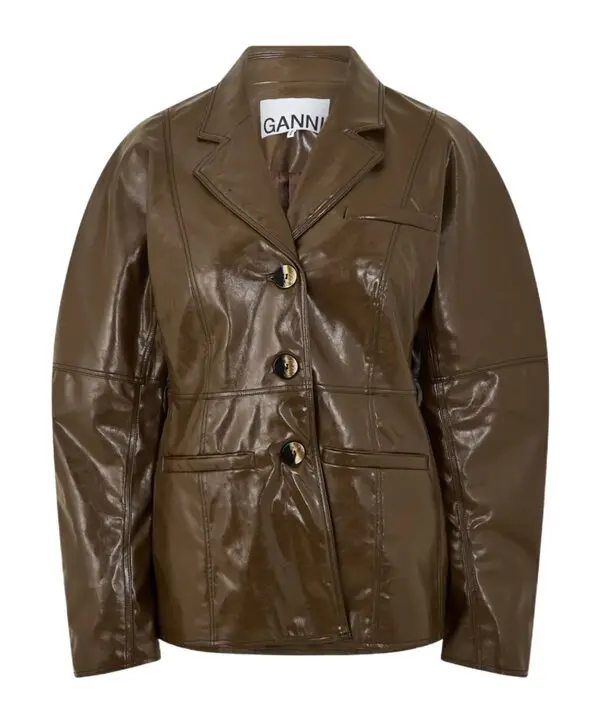 GANNI Patent Blazer