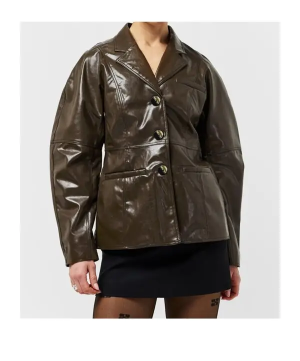 GANNI Patent Blazer