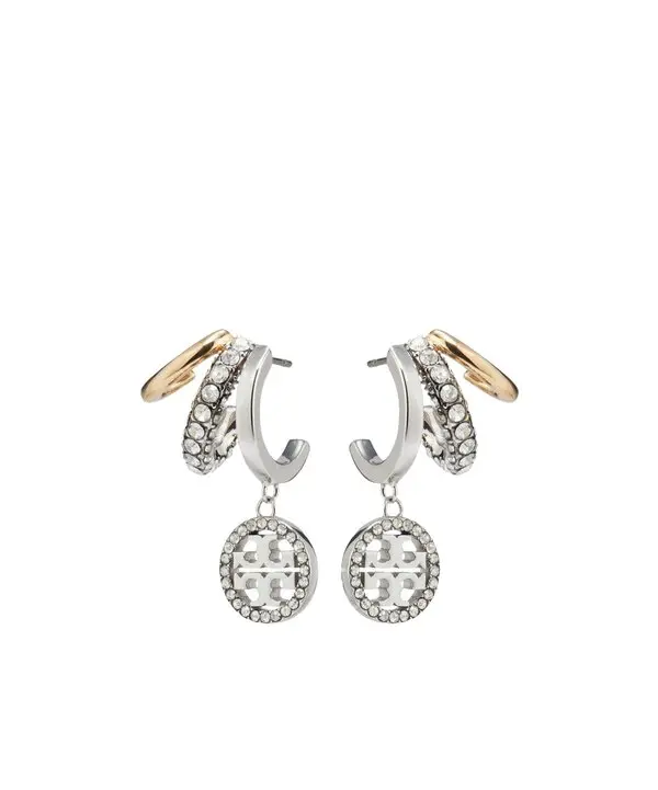 Tory Burch Miller Pavé Teardrop Earrings - Gray