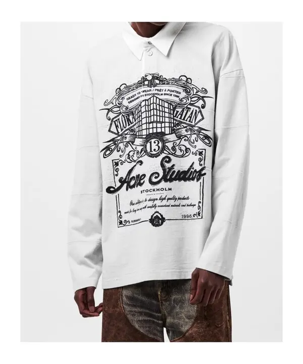 Acne Studios Long-sleeve Polo Shirt - White