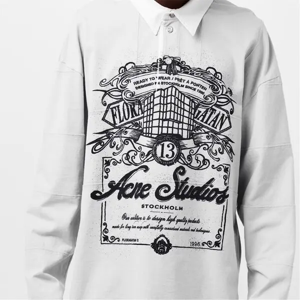 Acne Studios Long-sleeve Polo Shirt - White