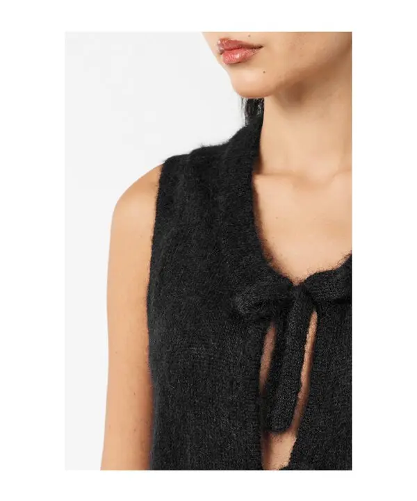 GANNI Sleeveless Knit Vest With Tie Detail