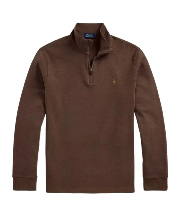 Polo Ralph Lauren Estate Fleece Quarter Zip Sweater - Brown