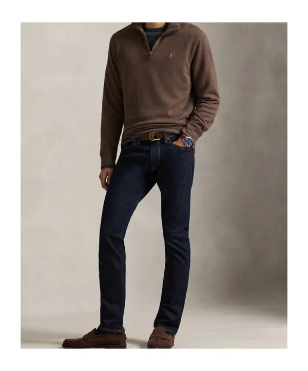 Polo Ralph Lauren Estate Fleece Quarter Zip Sweater - Brown