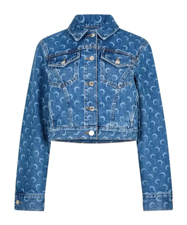 MARINE SERRE Moon Pattern Button Denim Jacket
