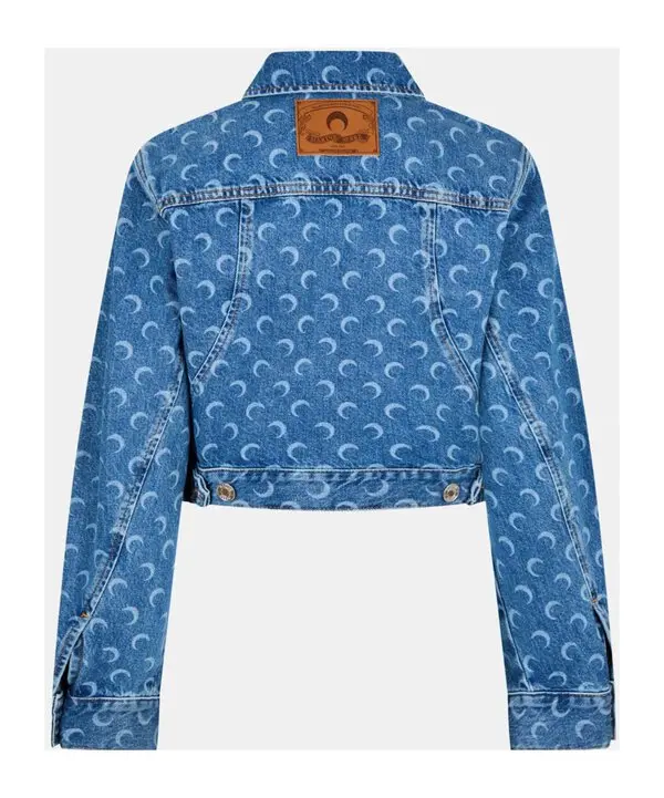 MARINE SERRE Moon Pattern Button Denim Jacket