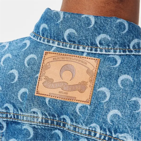 MARINE SERRE Moon Pattern Button Denim Jacket
