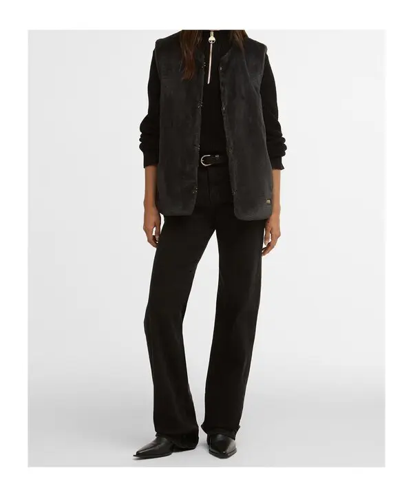Barbour Sleeveless Faux Fur Vest - Black