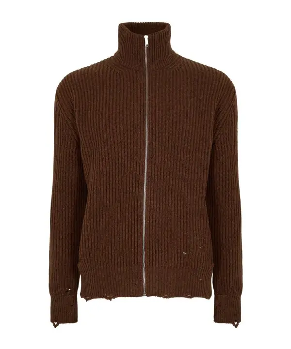 MAISON MARGIELA Zip-through Knitted Cardigan