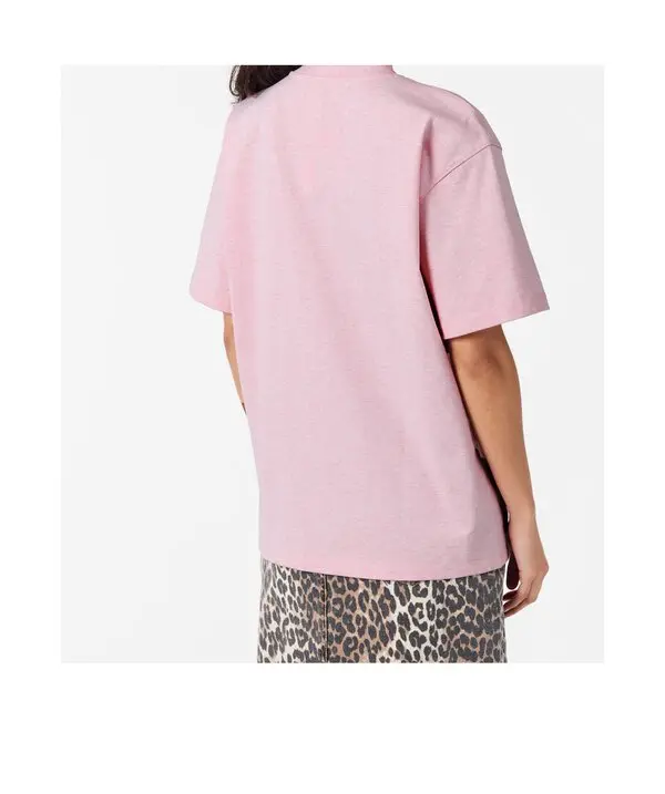 GANNI Logo Embroidered Heart T-shirt - Pink