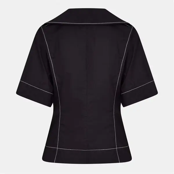 GANNI Wrap Blouse With Drawstring