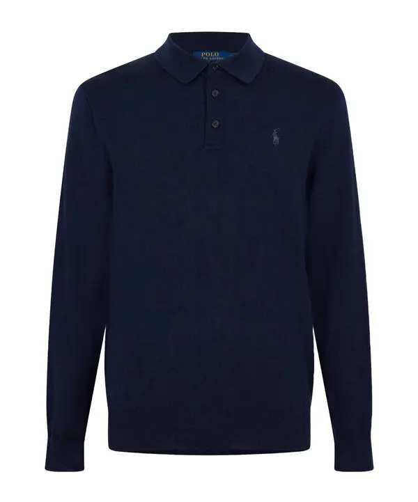 Polo Ralph Lauren Navy Long-sleeve Knit Polo