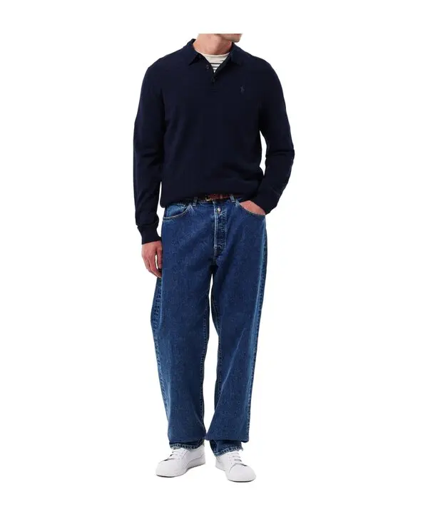 Polo Ralph Lauren Navy Long-sleeve Knit Polo