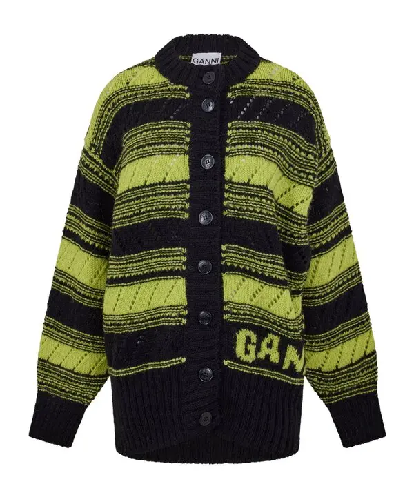 GANNI Crew-neck Knit Cardigan