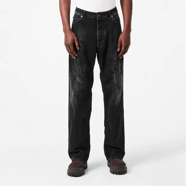 Balenciaga Bal Distress Wide Leg Jeans