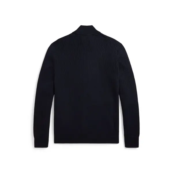 Polo Ralph Lauren Ribbed Knit Full-zip Sweater With Stand Collar