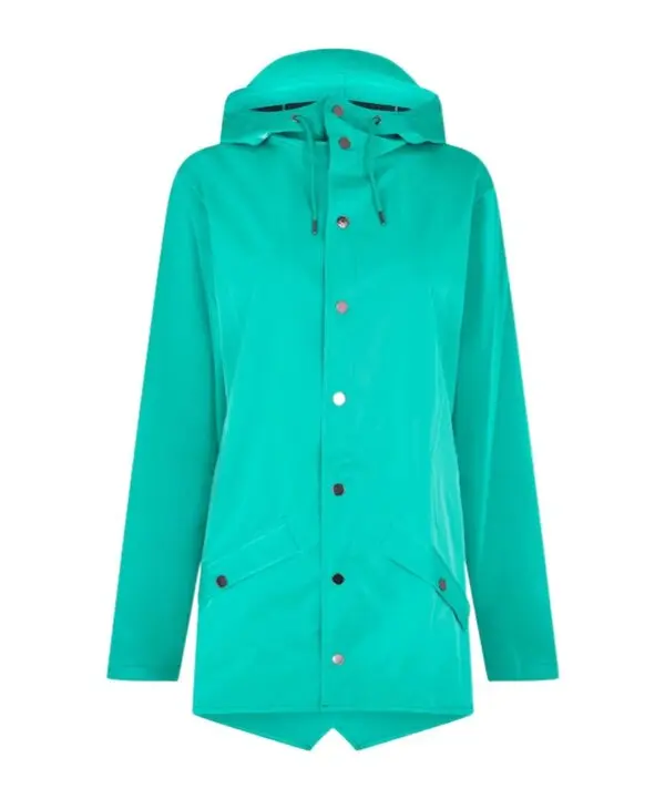 Rains Long-sleeved Hooded Jacket With Drawstring And Back Vent
