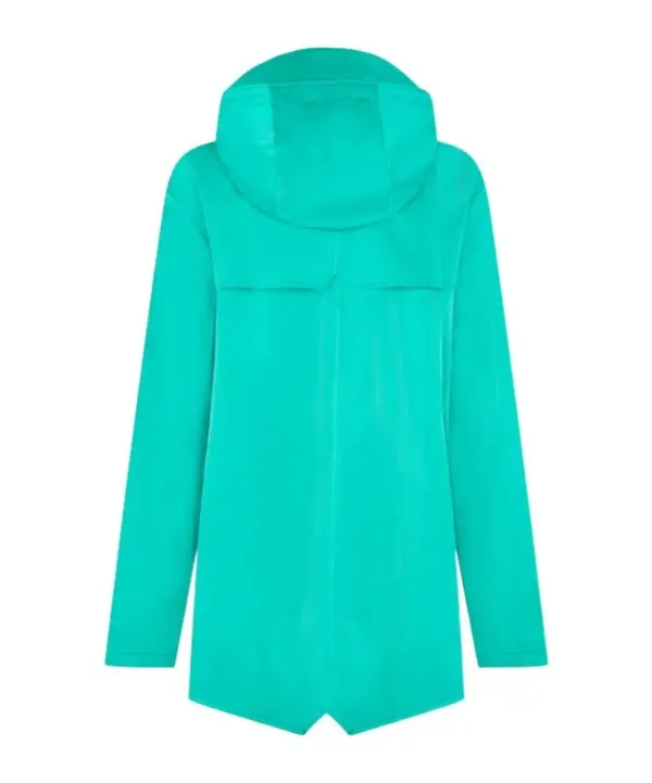 Rains Long-sleeved Hooded Jacket With Drawstring And Back Vent