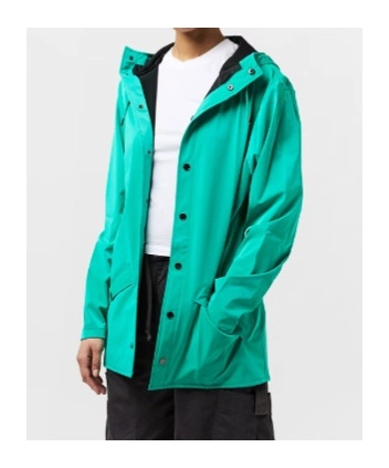 Rains Long-sleeved Hooded Jacket With Drawstring And Back Vent
