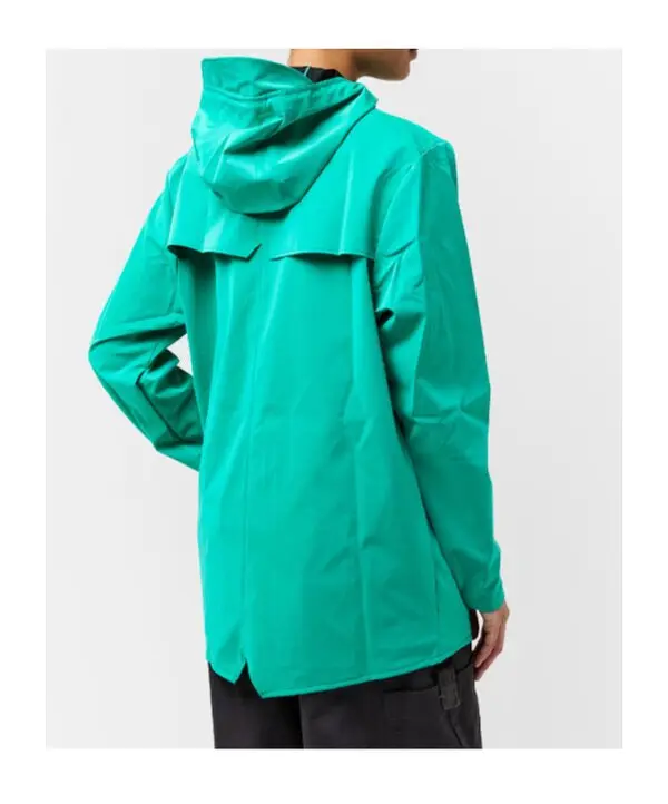 Rains Long-sleeved Hooded Jacket With Drawstring And Back Vent