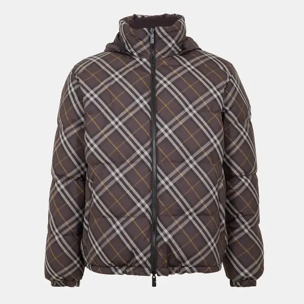Burberry Down Jacket With Classic Check Pattern
